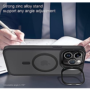 chitri Camera Kickstand Magnetic Case,Compatible with iPhone 14 Pro Max Case with Ring Stand,[Compatible with MagSafe] [Military Grade Drop Tested] Translucent Matte Case