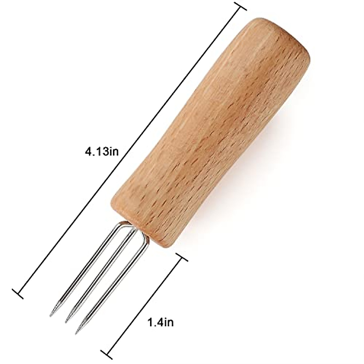 Corn Cob Holders Set of 10 Stainless Steel Corn On The Cob Holders with Wooden Handle Cob Skewers Corn Forks for BBQ Sweetcorn Roasted Meat Fruit