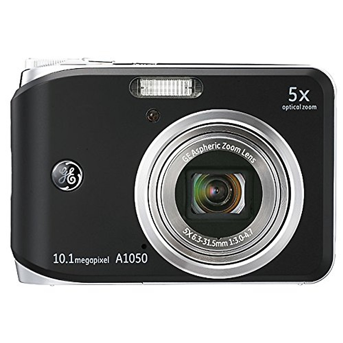 GE A1250-BK 12MP Digital Camera with 5X Optical Zoom and 2.5 Inch LCD with Auto Brightness - Black