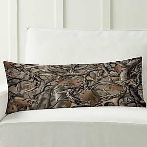 Lycomify Body Pillow Cover,Hunting camo Background Printed Long Pillow Cases Protector with Zipper Decor Soft Large Covers Cushion for Beding,Couch,Sofa,Home Gift 20"x54"