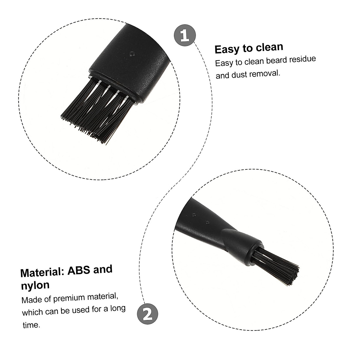 FOMIYES 5sets Double-Ended Electric Razor Cleaning Brush Replacement Shaver Brush Cleaner for Shaver Trimmer Abs Plastic Nylon Brush Mini Size for Daily Use 10pcs*5