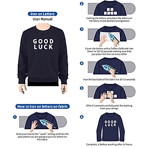 30 Sheets 930 Pieces Iron on Letters for Clothes 1.6 Inch Heat Transfer Letters with A-Z Iron on Vinyl Letters in 5 Colors PU Alphabet Adhesive Stickers for DIY Printing Craft Fabric T-Shirt Jersey