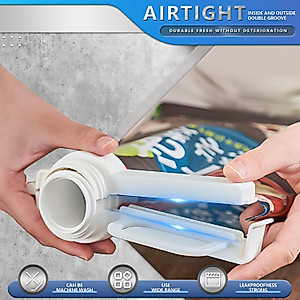 Miocololy Bag Clips with Pour Spout, Spouts Reusable Plastic Cap Sealer Clips for All Food Storage (2 PCS)