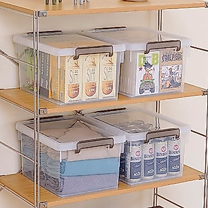 Citylife 22.2 Qt. Plastic Storage Bins with Lids Large Stackable Storage Containers for Organizing Clear Durable Storage Box, 4 Packs