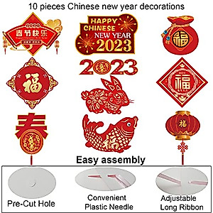 Chinese New Year Decoration 2023 Chinese New Year Decor Year of the Rabbit Lunar New Year Decorations Chinese Couplets Spring Festival Banner