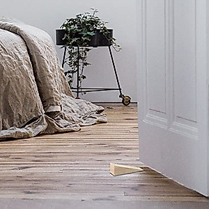 Wooden Door Stop Stopper Wedge, 4 Pack Soild Wood Non-Slip Doorstop Wedge with Sturdy and Durable, Security Door Stopper Fit for Bottom of Door On Tile, Concrete, Carpet, Wooden Floor (4 Pack)