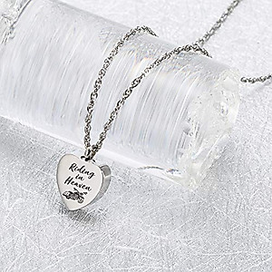 Riding in Heaven Urn Necklace for Ashes Motorcycle Rider Memorial Necklace Cremation Jewelry Urn Chain