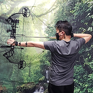 SAS Feud X 30-70 Lbs 19-31" Draw Length Compound Bow Pro Package for Hunting Field Target (Black)