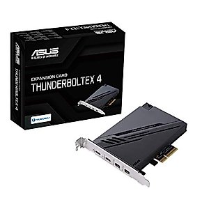 ASUS ThunderboltEX 4 with Intel® Thunderbolt™ 4 JHL 8540 Controller, 2 USB Type-C Ports, up to 40Gb/s bi-Directional Bandwidth, DisplayPort 1.4 Support, up to 100W Quick Charge.