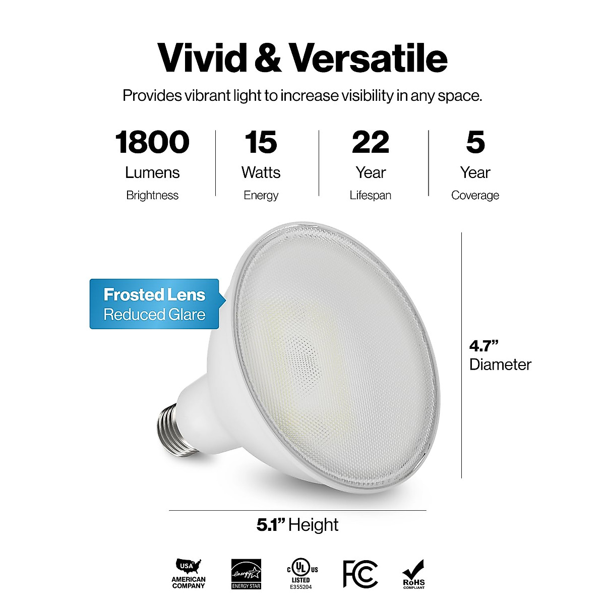 Sunco 6 Pack 1800 Lumens Outdoor LED Flood Light Waterproof PAR38 LED Bulb Dimmable, 15W=150W 5000K Daylight, E26 Base, UL Listed