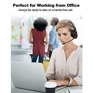 Bluetooth Headset, Sarevile Bluetooth Trucker Headset with Upgraded Microphone Noise Canceling for Trucker, Hand Free Wireless Headset with Adapter for Office Meeting. Widely Compatible for Computer …