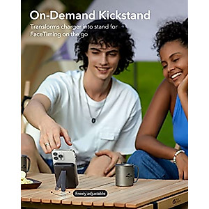 ESR MagSafe Battery Pack (HaloLock), 10,000mAh MagSafe Power Bank with USB-C Cable, Kickstand Magnetic Wireless Power Bank for iPhone 14/13/12, MagSafe Portable Charger, MagSafe Accessories, Black