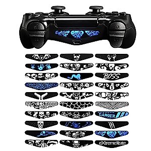 eXtremeRate 30 Pcs/Set Personized Controller Light Bar Decal for PS4 Remote Skins, Game Accessories Led Cover Sticker for PS4 Slim Pro Controller