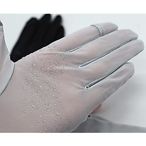 CAMSTIC Women's Ultra Thin UPF 50+ Summer UV Protection Touchscreen Driving Gloves (Grey)
