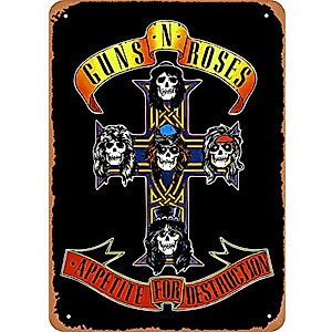 Wanfst Music Guns N Roses Metal Tin Sign Poster Vintage Art Wall Decor 12 x 8 inch