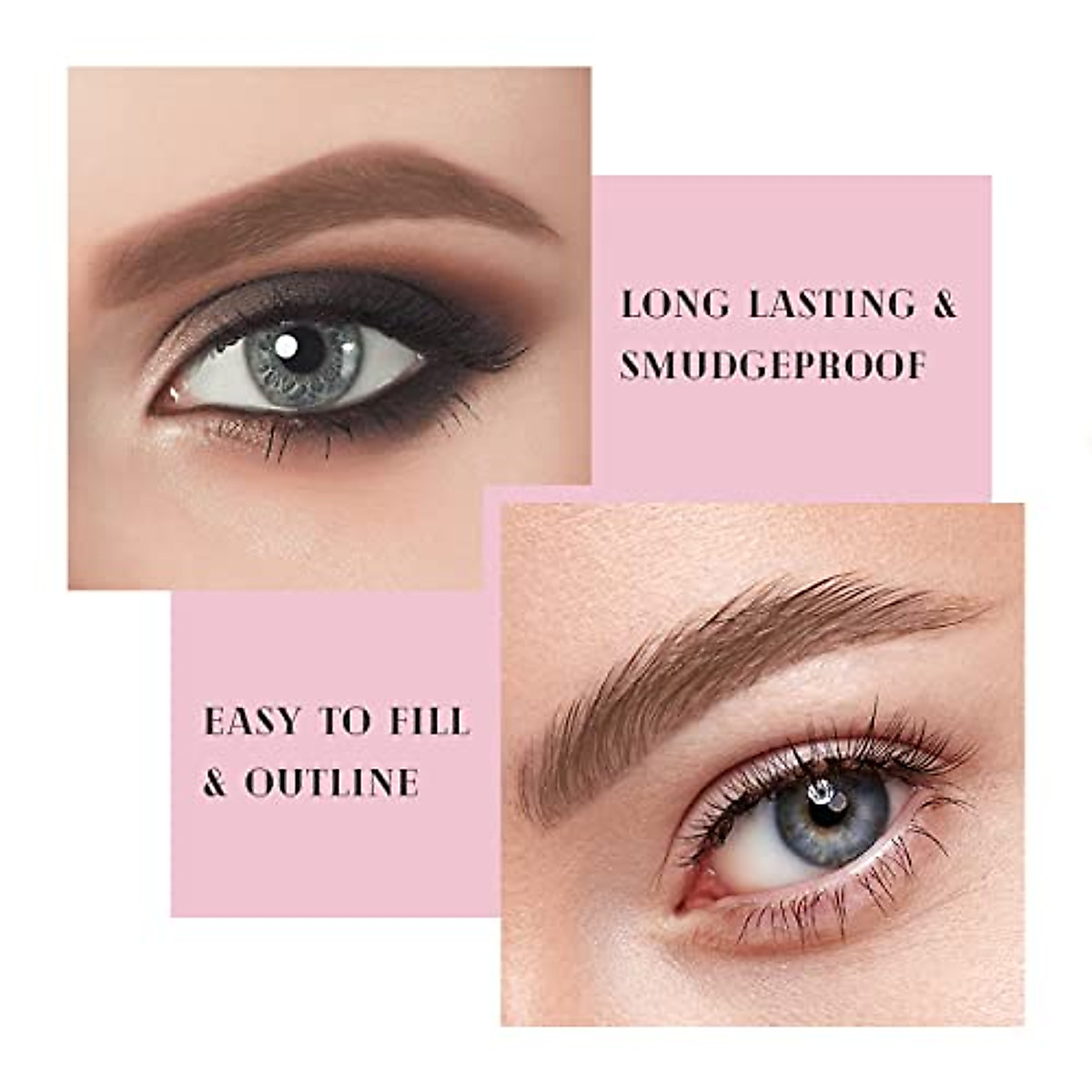 Music Flower Eyebrow Pencil Double Ended, Waterproof Natural Brow Enhancing Pen, Long lasting Eye Makeup, Pack of 1, Light Brown