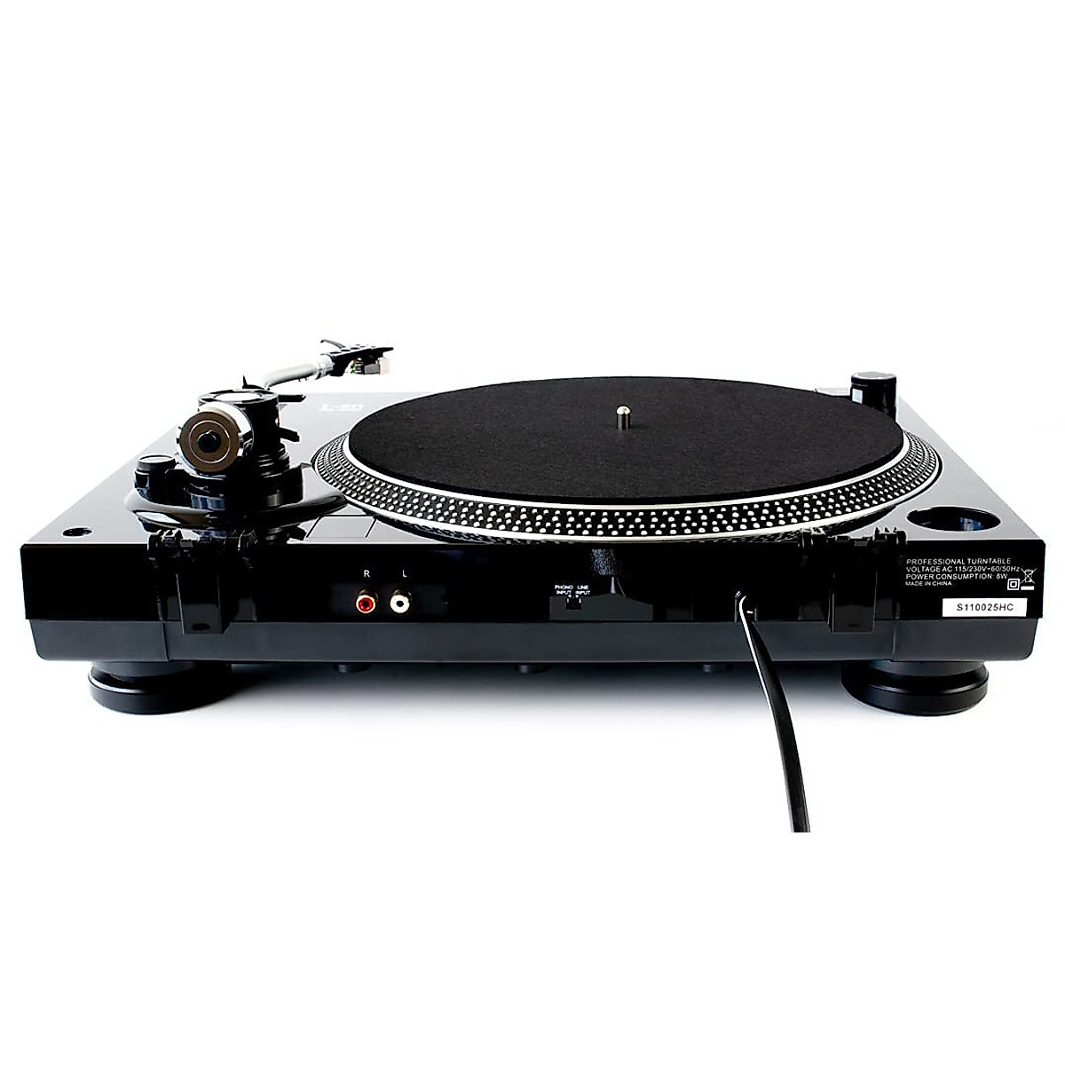 Music Hall US-1 High-Fidelity Belt-Drive Turntable with Built-in Preamp Pre-Mounted Audio Technica Cartridge S-Shaped Tonearm Detachable Headshell for Easy Upgrades is Stylish Glossy Black Finish
