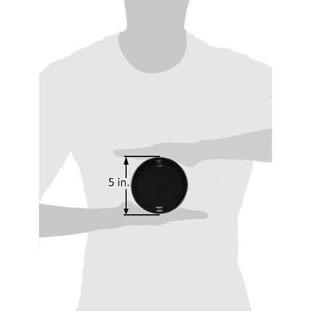 Calvin & Co Set of 4 Melamine Miso Soup Cereal Bowls and Spoons (Black, Small)