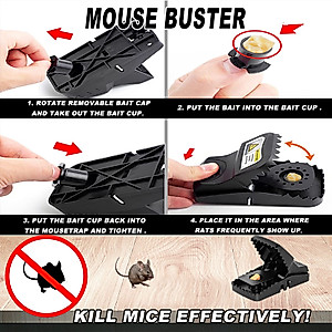 Gavigain 6Pcs Mouse Traps,Plastic Material High Sensitivity Touchless Design Secure Reusable Mouse Catcher Trapping Tool