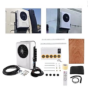 12V Truck Cab Air Conditioner 800W 60A Universal Electric Air Conditioner Unit Split Air Conditioner 2000W/6800BTU Split AC Fits Semi Trucks Bus Caravan RV Camper