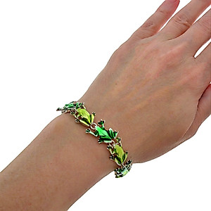 PammyJ Green Frogs Charm Bracelet