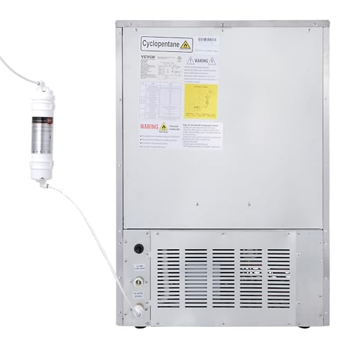 VEVOR Commercial Ice Maker, 200lbs/24H, Ice Maker Machine, 90 Ice Cubes in 12-15 Minutes, Freestanding Cabinet Ice Maker with 66lbs Storage Capacity LED Digital Display, for Bar Home Office Restaurant