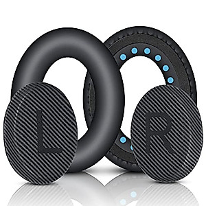 QC35 Replacement Pads Parts QC35 ii Earpads Ear Cushion Accessories Compatible with QuietComfort 35 II QuietComfort 35 (Series I) Wireless Gaming Headset.(Black)