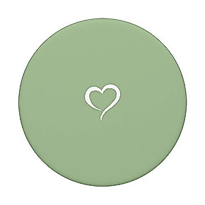 Matcha Green Hand Drawn Heart Minimalist Love PopSockets Swappable PopGrip