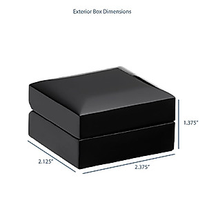 ALLUREPACK Allure - Wooden Earring Box - Black Wood Jewelry Gift box, With High Polish Lacquered Gloss Finish And Cream Colored Leather Interior, For Unique Proposal, Engagement Or Wedding.