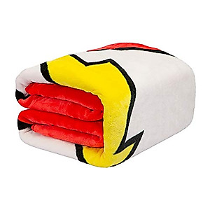 Plush Throw Blanket - The Flash Logo - Twin Bed 60"x 80" - Faux Fur Blanket for Beds, Sofa, Couch, Picnic, Camping