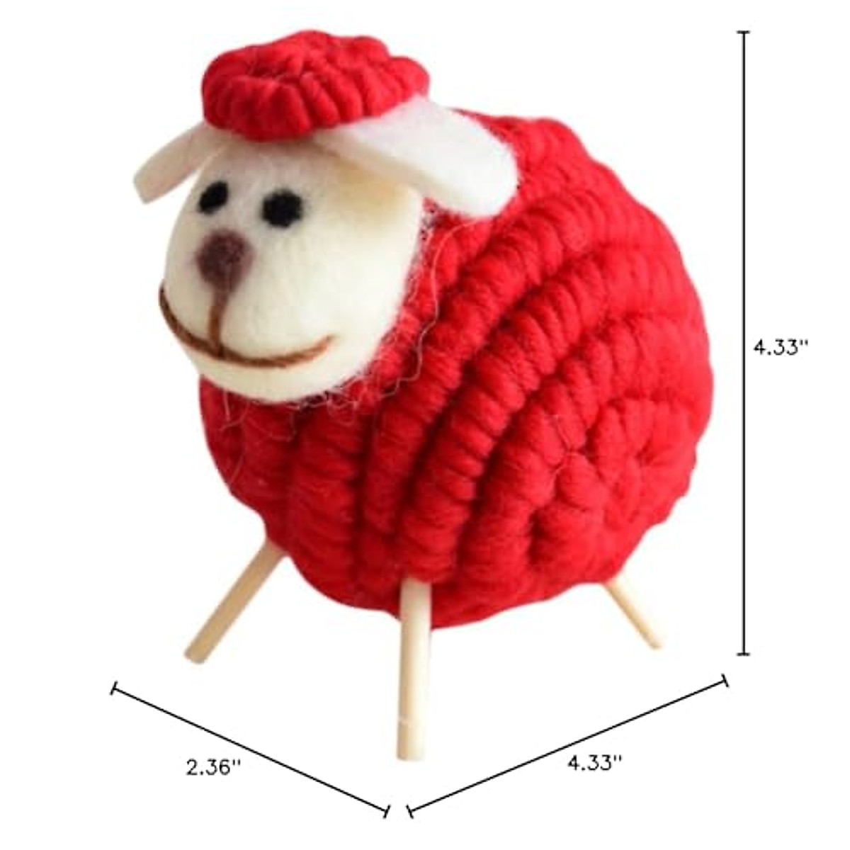 BRIGHTFUFU Mini Sheep Craft Lamb Christmas Ornament Decorative Adornment Handmade Wool Felt Small Decorations for Xmas Tree