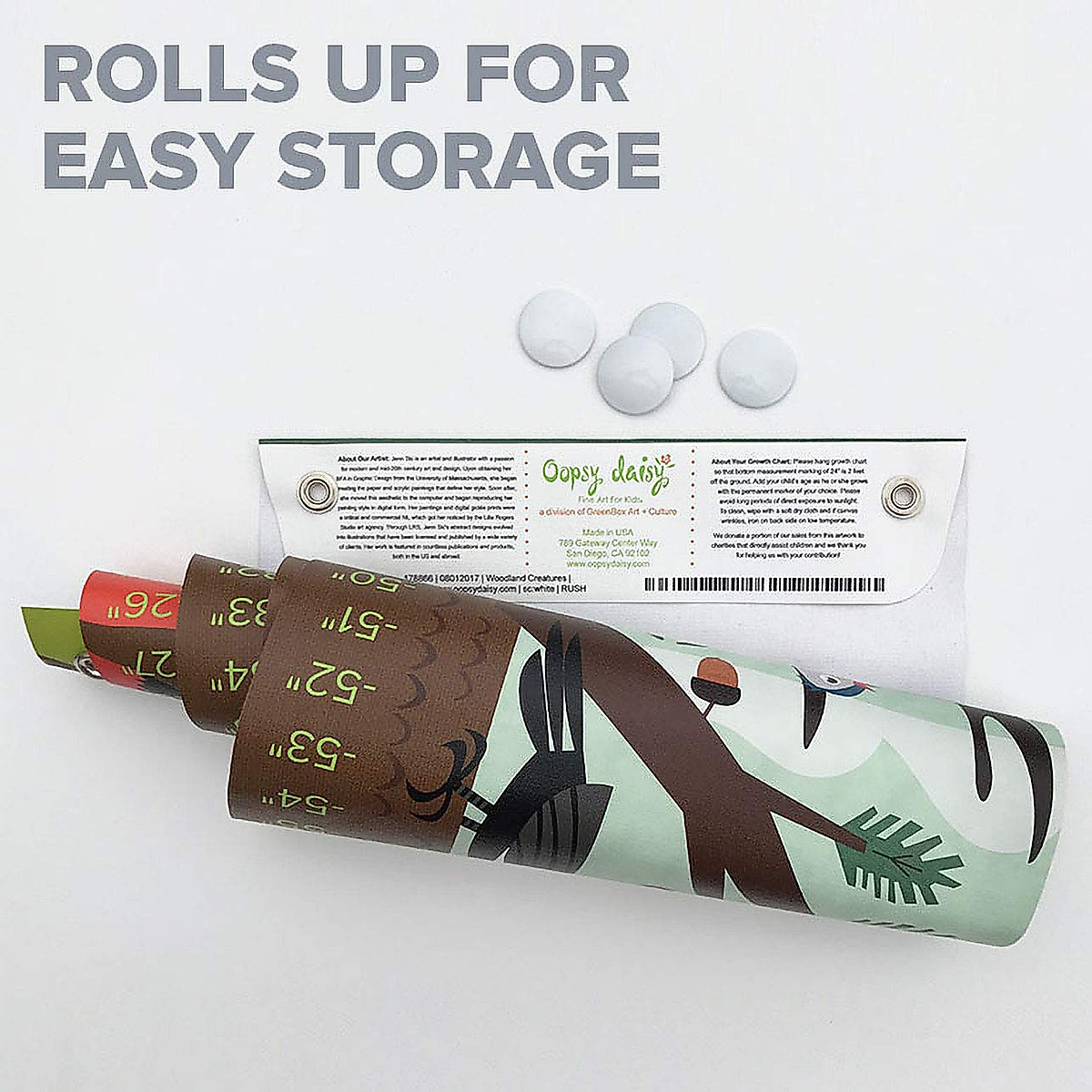 Oopsy Daisy Rocket Man Growth Chart, Rocket Man, Red