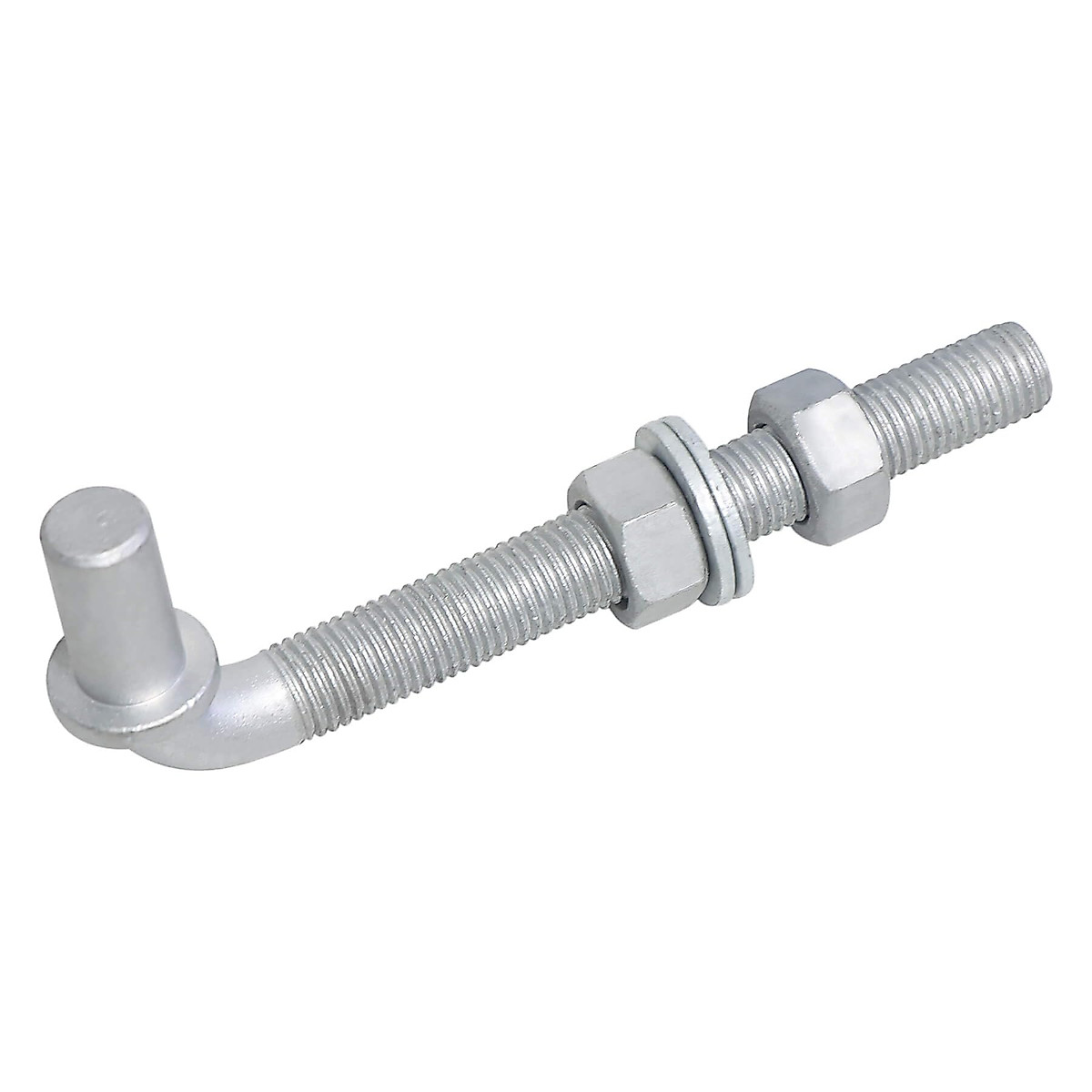 Wulankd 2Pcs 6 inch Heavy Duty J-Bolt Gate Hinge with 5/8" for Chain Link Fence, Galvanized Steel Post Gate Hinges for Farm Gate Hardware, Nuts & Washers Included
