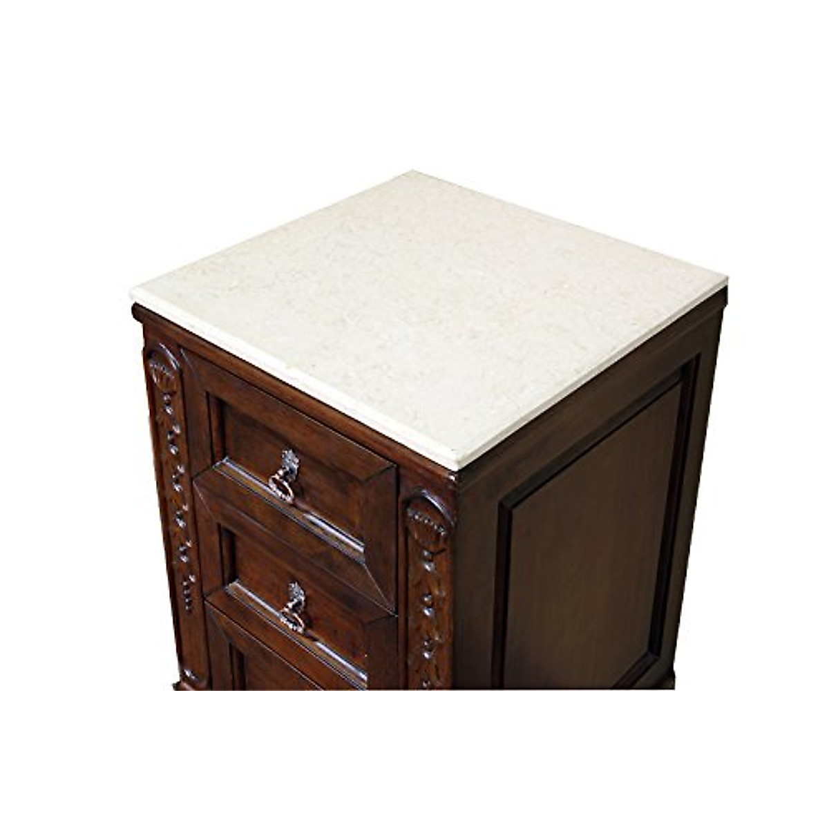 Bellaterra Home Cream Marble Bridge Unit, Walnut