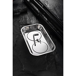 Jsbrothers Stainless Steel Heavy Duty 5.5''L x 9.5"W x 1.125'' Deep Magnetic Screws Tools Parts Tray Holder