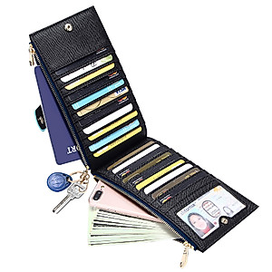 KUKOO Wallets for Women RFID Blocking Large Capacity Slim Bifold Multi Card Case Organizer with Zipper Pocket Gift Box