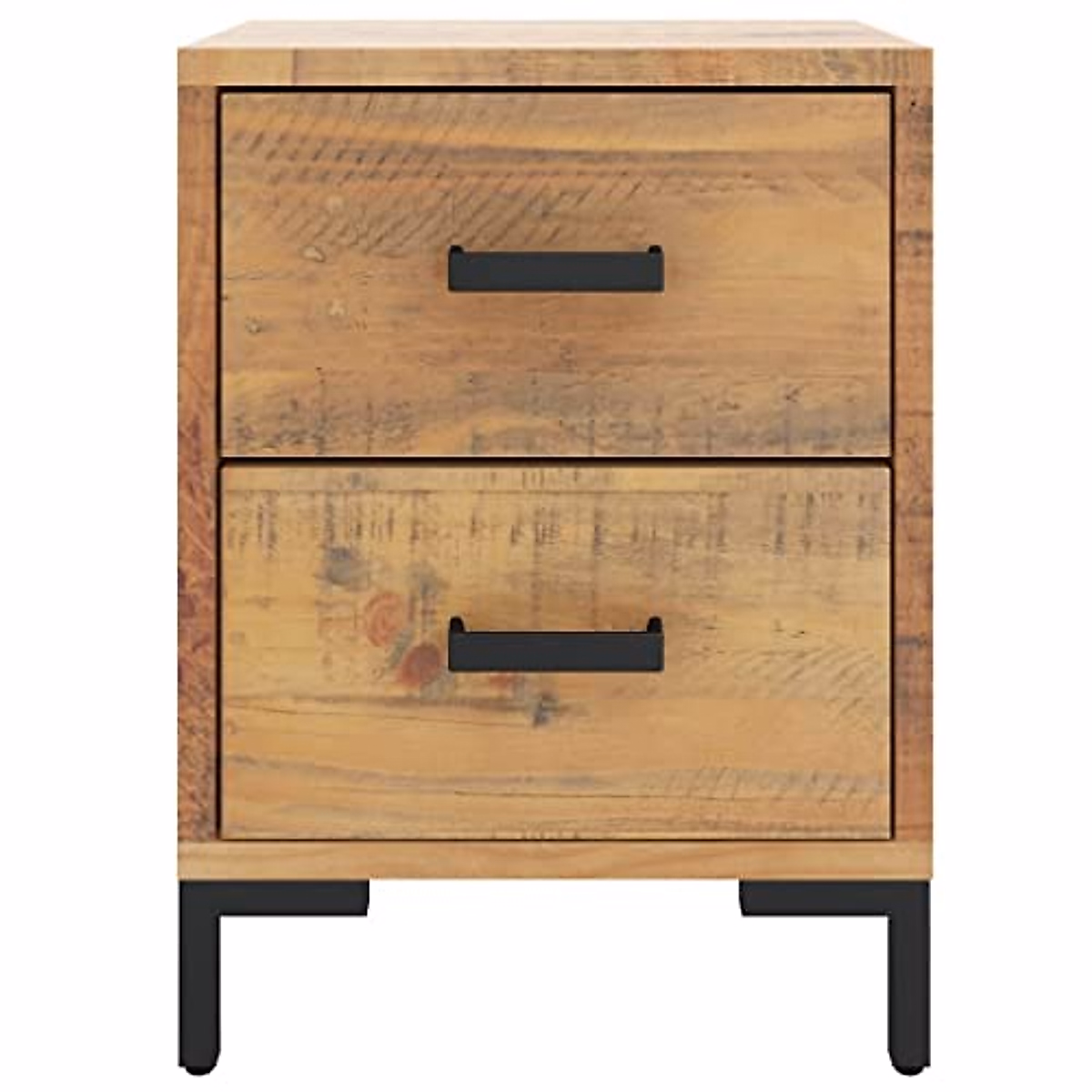 Makastle Small Nightstand Set of 2, Nightstands Beside Table with 2 Drawers, Wood End Tables Side Tables Bedside Cabinets for Bedroom, Living Room, Easy Assembly, 14.2"x11.8"x17.7" Solid Wood Pine