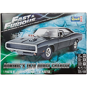 Revell 85-4319 Fast & Furious Dominic’s 1970 Dodge Charger Car Kit 1:25 Scale 122-Piece Skill Level 5 Plastic Model Building Kit