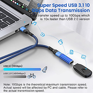 ANDTOBO USB C Female to Female Adapter, 2 Pack USB C 3.1 Female to Female Adapter Coupler, Supports Magsafe Charging and Fast Charging 100W & Data Transfer Extension Connector for USB-C Devices