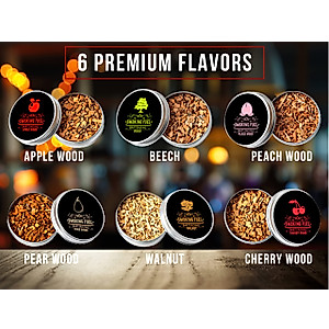 Kinnedine | Cocktail Smoker with Torch, Premium Quality Whiskey Gifts for Men, Best for Bourbon Whisky, Six Flavor Wood Chips for Infusing Cocktails, Wine, Whiskey, Cheese, Salad, and Meat. Cleaning Kit Included for Easy Clean Up. (No Butane)