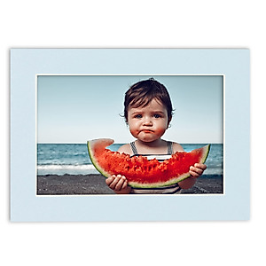 8.5x11 Mat for 11x17 Frame - Precut Mat Board Acid-Free Baby Blue 8.5x11 Photo Matte For a 11x17 Picture Frame, Premium Matboard for Family Photos, Show Kits, Art, Picture Framing, Pack of 1 Mat