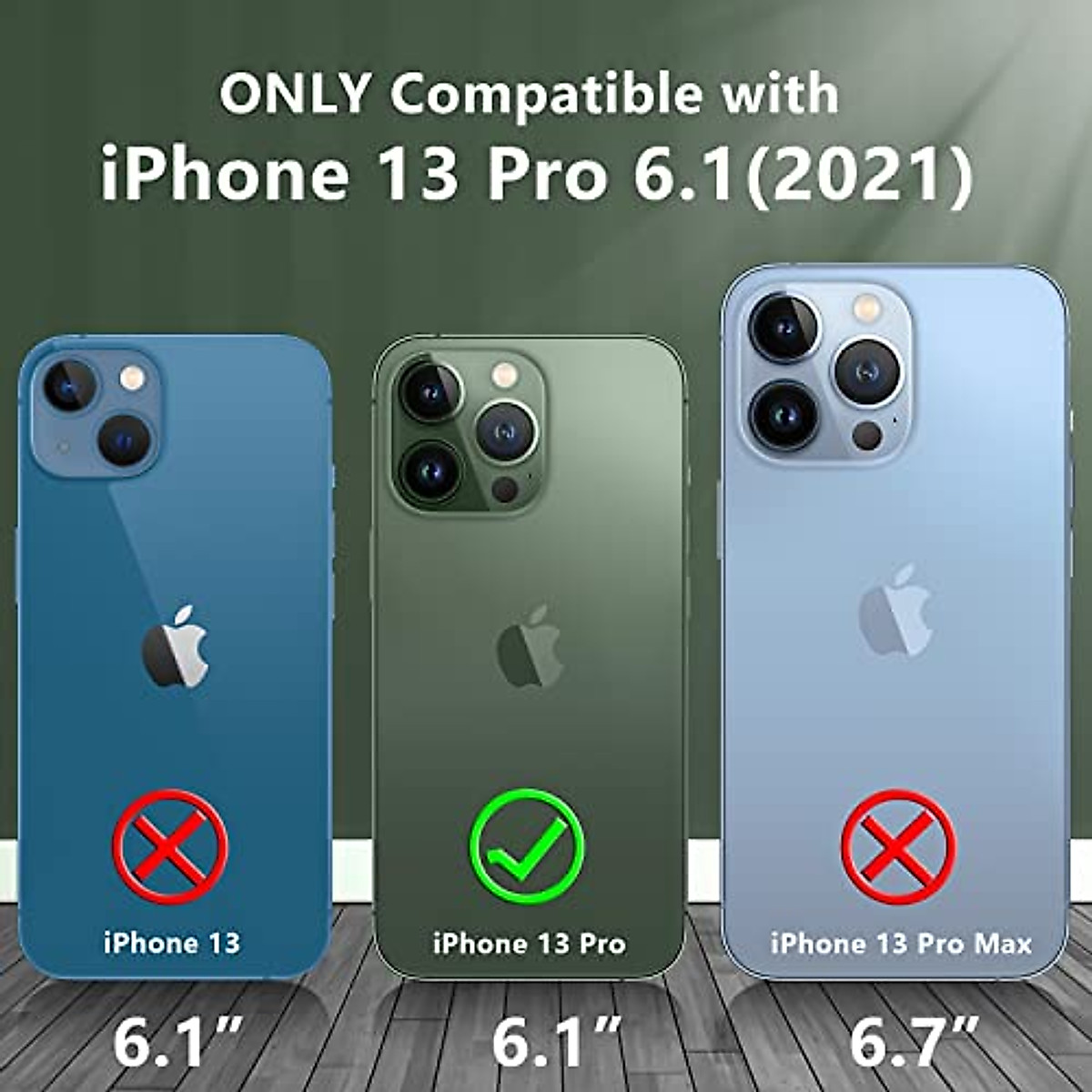 JUSTCOOL Crystal Clear Designed for iPhone 13 Pro Case, [Not Yellowing] [Military Grade Drop Protection] Slim Thin Clear Phone Case for iPhone 13 Pro 6.1 inch (Clear)