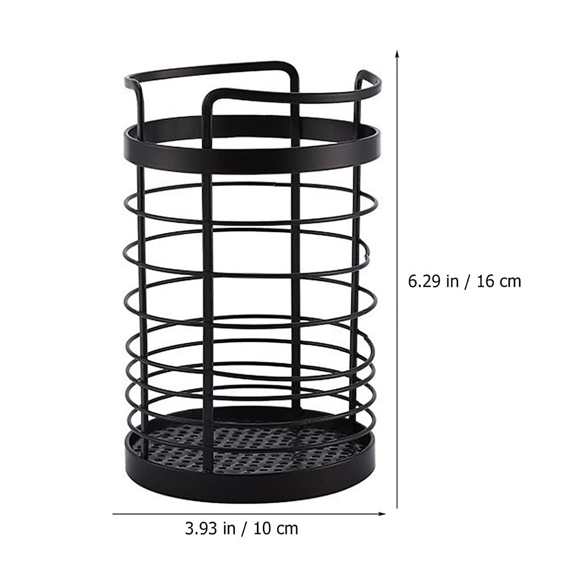 Yardwe round chopstick holder utensil basket silverware cutlery holder utensil holder kitchen tool dryer utensils sink basket home tools spoon holder iron Storage chopsticks cage