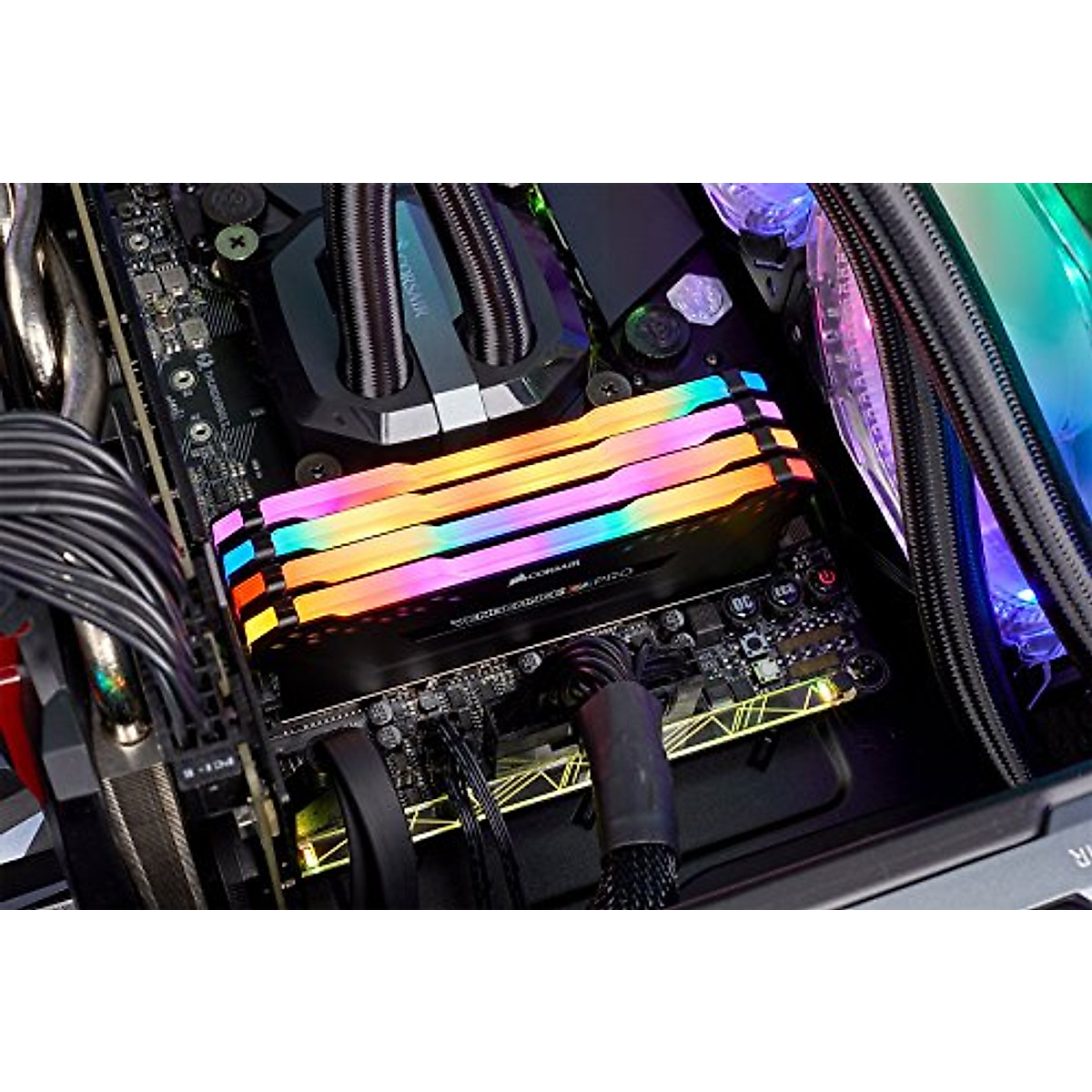 Corsair Vengeance RGB Pro 64GB (4x16GB) DDR4 3600 (PC4-28800) C18 Desktop Memory – Black, CMW64GX4M4D3600C18