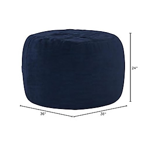 Chill Sack Memory Foam Bean Bag Chair, 3-Feet, Navy Micro Suede