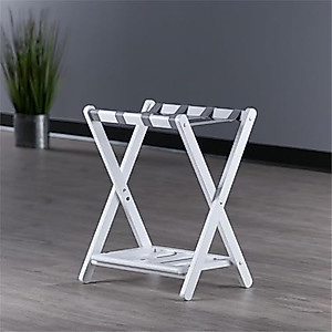 Raya luggage rack with shelf in white finish