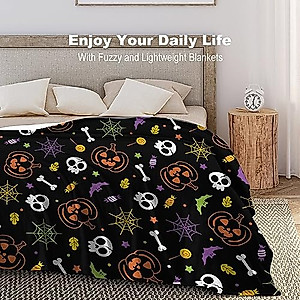 Halloween Blanket Pumpkin Throw Blankets Gifts for Kdis Adult Soft Flannel Lightweight Blanket Gift for Adult Mens Womens Decor for Bed Sof 60"x80"