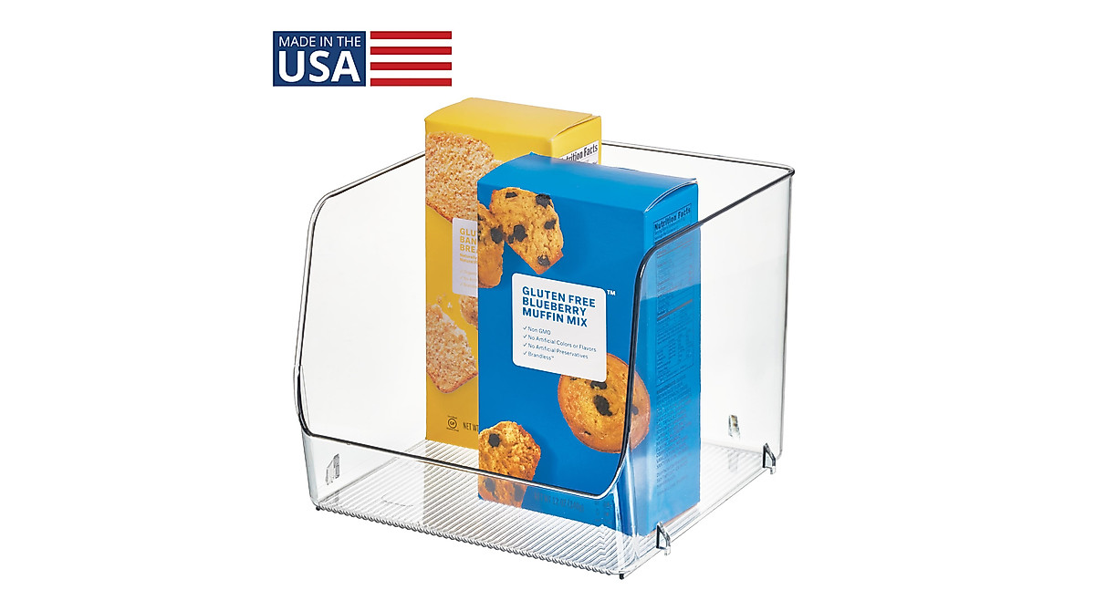 iDesign Linus Stackable Storage Bins | Clear Organizer Containers