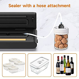 Vacuum Sealer with Cutter 2-in-1 & 28 Precut Bags, Dry/Moist Vacuum Sealer Machine, Full Automatic Food Sealer with 5-in-1 Easy Options