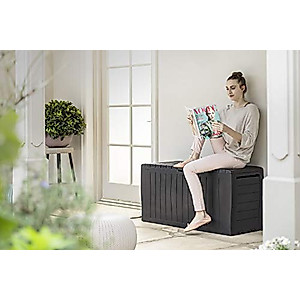 Keter Marvel Plus 71 Gallon Resin Outdoor Box for Patio Furniture Cushion Storage, Brown